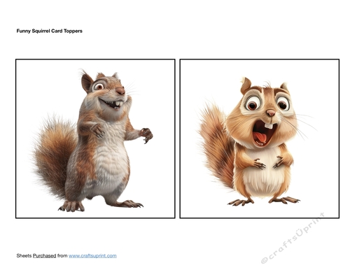 Funny Squirrel Card Toppers - CUP1295241_87117 | Craftsuprint