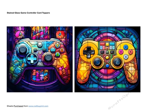 Stained Glass Game Controller Card Toppers - CUP1295545_87117 ...