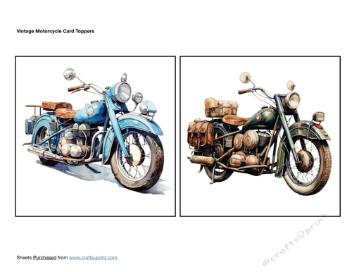 Vintage Motorcycle Card Toppers - CUP1296195_87117 | Craftsuprint