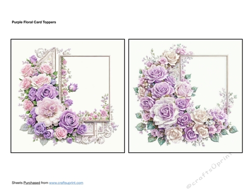 Purple Floral Card Toppers - CUP1297753_87117 | Craftsuprint