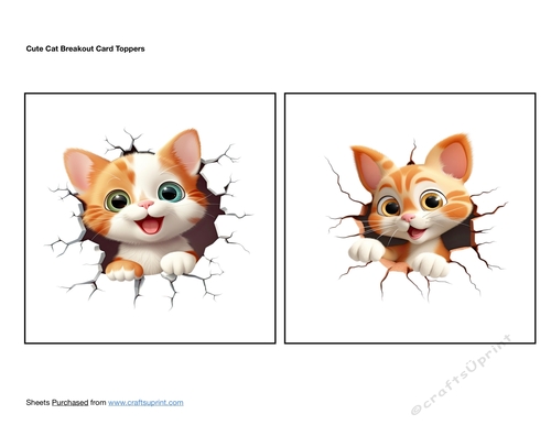 Cute Cat Breakout Card Toppers - CUP1299806_87117 | Craftsuprint