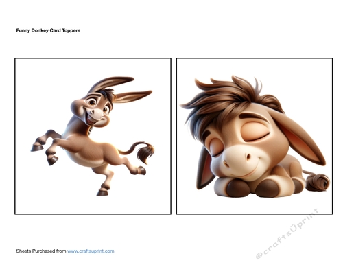 Funny Donkey Card Toppers - CUP1299808_87117 | Craftsuprint