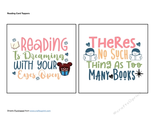 Reading Card Toppers - CUP1300357_87117 | Craftsuprint