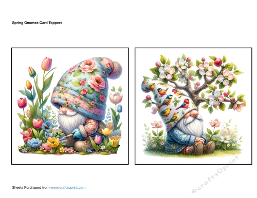 Spring Gnomes Card Toppers - CUP1300362_87117 | Craftsuprint