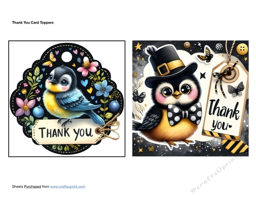 Thank You Card Toppers - CUP1308603_87117 | Craftsuprint