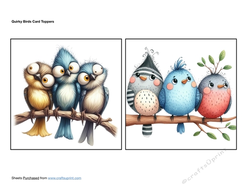 Quirky Birds Card Toppers - CUP1309235_87117 | Craftsuprint