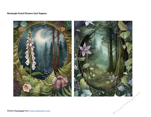 Rectangle Forest Flowers Card Toppers - CUP1311532_87117 | Craftsuprint