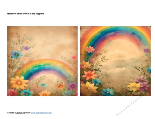 Rainbow and Flowers Card Toppers - CUP1320292_87117 | Craftsuprint