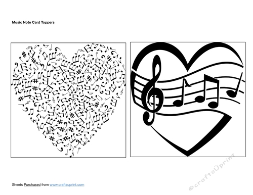 Music Note Card Toppers - CUP1321603_87117 | Craftsuprint