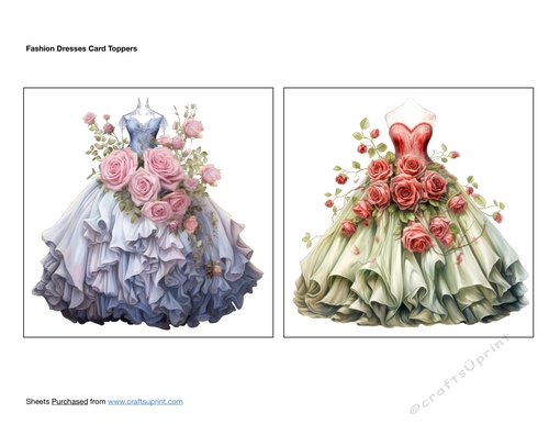 Fashion Dresses Card Toppers - CUP1323955_87117 | Craftsuprint