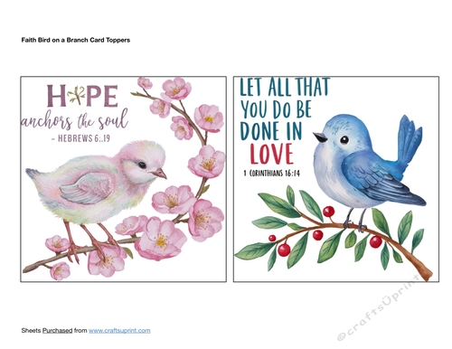 Faith Bird on a Branch Card Toppers - CUP1324888_87117 | Craftsuprint