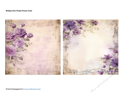 Shabby Chic Purple Flower Card Toppers - CUP1324890_87117 | Craftsuprint