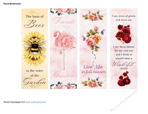 Floral Bookmarks - CUP1331340_87117 | Craftsuprint