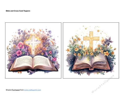 Bible and Cross Card Toppers - CUP1334362_87117 | Craftsuprint
