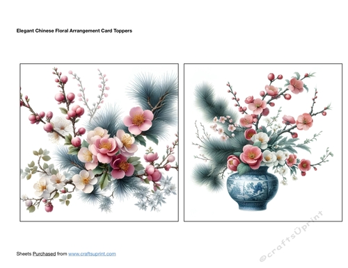 Elegant Chinese Floral Arrangement Card Toppers - CUP1339107_87117 ...
