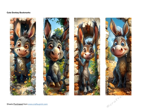 Cute Donkey Bookmarks - CUP1339297_87117 | Craftsuprint