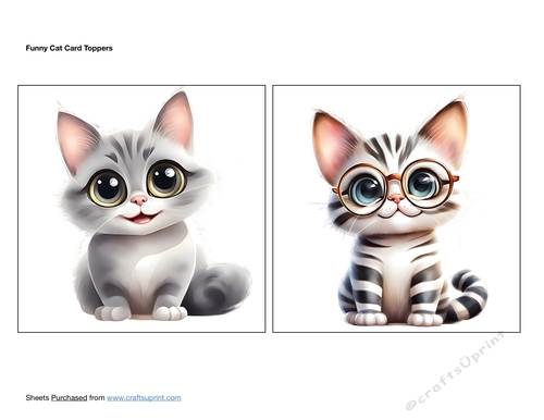 Funny Cat Card Toppers - CUP1341928_87117 | Craftsuprint