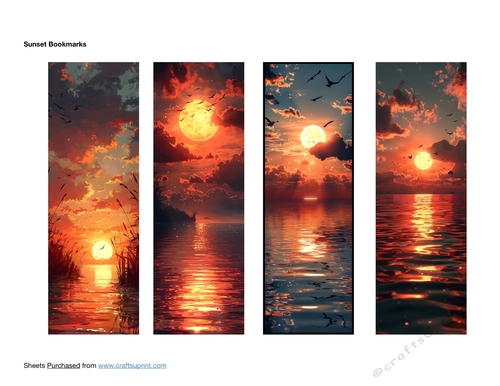 Sunset Bookmarks - CUP1341932_87117 | Craftsuprint