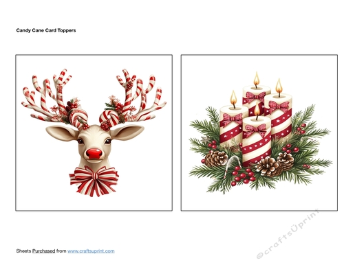 Candy Cane Card Toppers - CUP1345048_87117 | Craftsuprint
