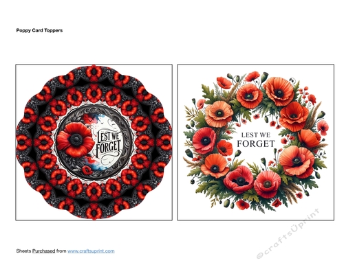 Poppy Card Toppers - CUP1346377_87117 | Craftsuprint