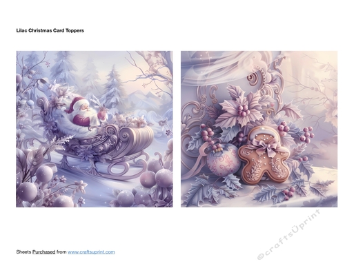 Lilac Christmas Card Toppers - CUP1350392_87117 | Craftsuprint