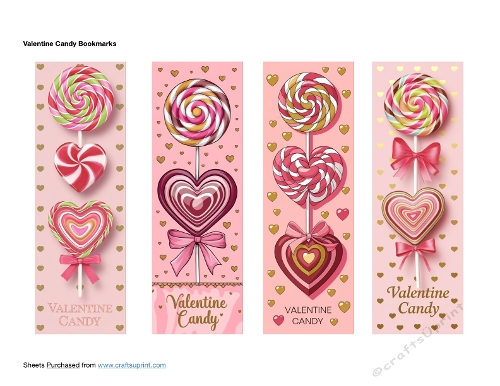 Valentine Candy Bookmarks - CUP1355628_87117 | Craftsuprint
