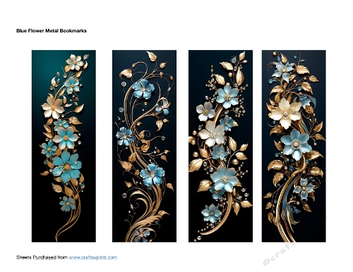 Blue Flower Metal Bookmarks - CUP1361823_87117 | Craftsuprint