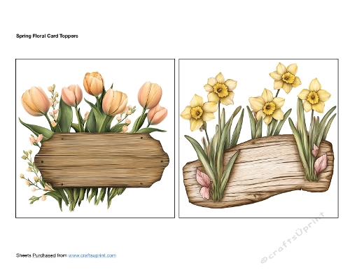 Spring Floral Card Toppers - CUP1367138_87117 | Craftsuprint