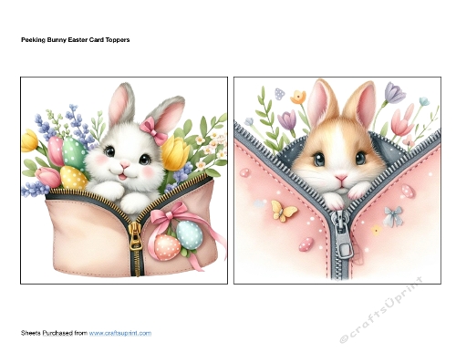 Peeking Bunny Easter Card Toppers - CUP1367262_87117 | Craftsuprint
