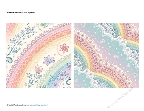 Pastel Rainbow Card Toppers - CUP1367263_87117 | Craftsuprint