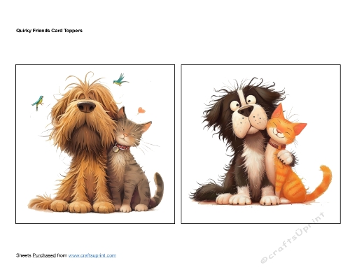 Quirky Friends Card Toppers - CUP1368025_87117 | Craftsuprint