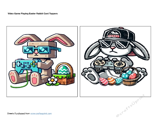 Video Game Playing Easter Rabbit Card Toppers - CUP1372108_87117 ...
