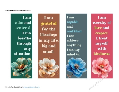 Positive Affirmation Bookmarks - CUP1372646_87117 | Craftsuprint