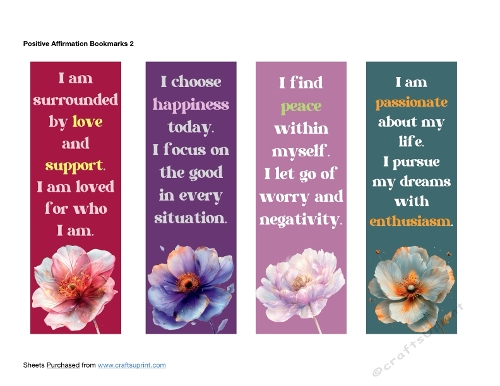 Positive Affirmation Bookmarks 2. - CUP1372932_87117 | Craftsuprint