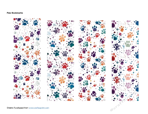Paw Print Bookmarks - CUP1373267_87117 | Craftsuprint