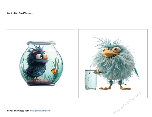 Quirky Bird Card Toppers - CUP1373469_87117 | Craftsuprint
