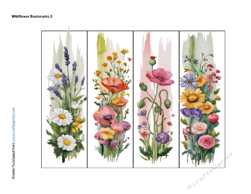 Wildflower Bookmarks 2 - CUP1374098_87117 | Craftsuprint