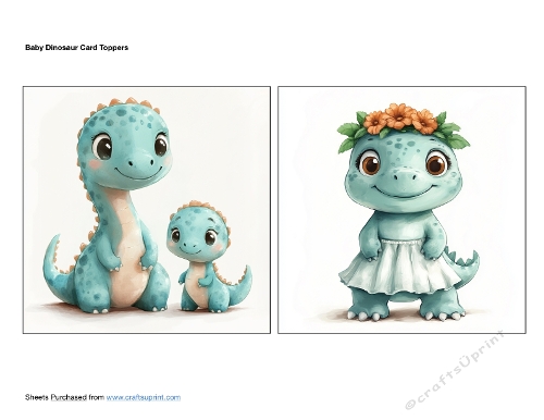 Baby Dinosaur Card Toppers - CUP1375431_87117 | Craftsuprint