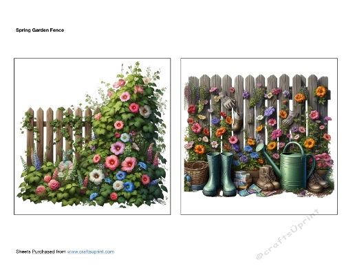 Spring Garden Fence Card Toppers - CUP1376212_87117 | Craftsuprint