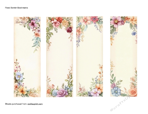 Floral Border Bookmarks - CUP1377352_87117 | Craftsuprint
