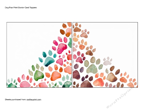 Dog Paw Print Border Card Toppers - CUP1379476_87117 | Craftsuprint