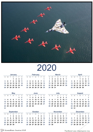 2020 calendar portrait Last flight of the vulcan - CUP1004633_4063 ...