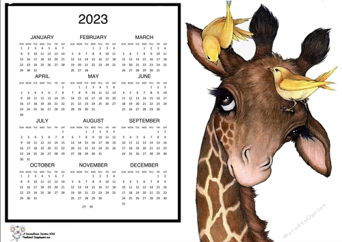 2023 giraffe calendar - CUP1180563_4063 | Craftsuprint