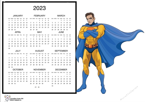2023 Super Hero calendar - CUP1180649_4063 | Craftsuprint
