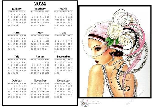 2024 calendar Art Deco Lady - CUP1263756_4063 | Craftsuprint