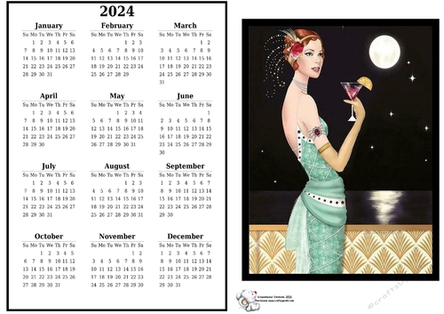 2024 Calendar Cocktails in the moonlight - CUP1263761_4063 | Craftsuprint
