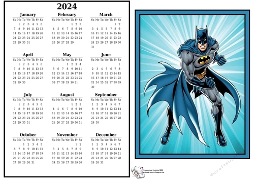 2024 calendar Batman - CUP1263829_4063 | Craftsuprint