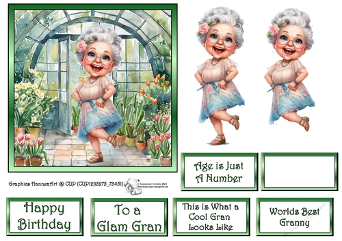 Cute Grandma 3 - CUP1301513_4063 | Craftsuprint