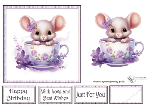 Teacup Mouse in Purple (Mix 1) 3 - CUP1314836_4063 | Craftsuprint