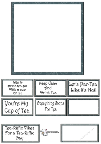 Blank Insert and Sentiments for Tea Sheets - CUP1326472_4063 | Craftsuprint